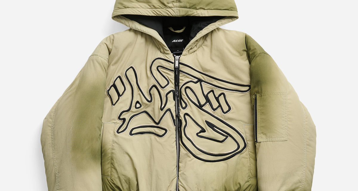 ALIS Hoiy Oversized Bomber Jacket Gray Green + Spray 77-21